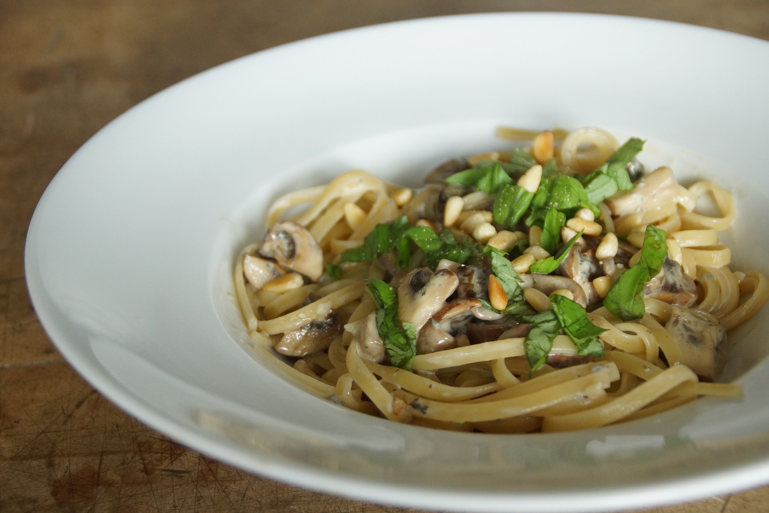 Pasta mit Fourme d'Ambert und Champignons - Fromage AOP Fourme d'Ambert